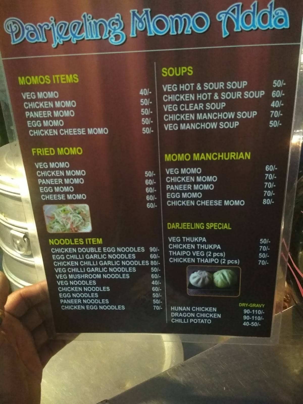 Menu at Darjeeling momo adda Desi Food, Bengaluru