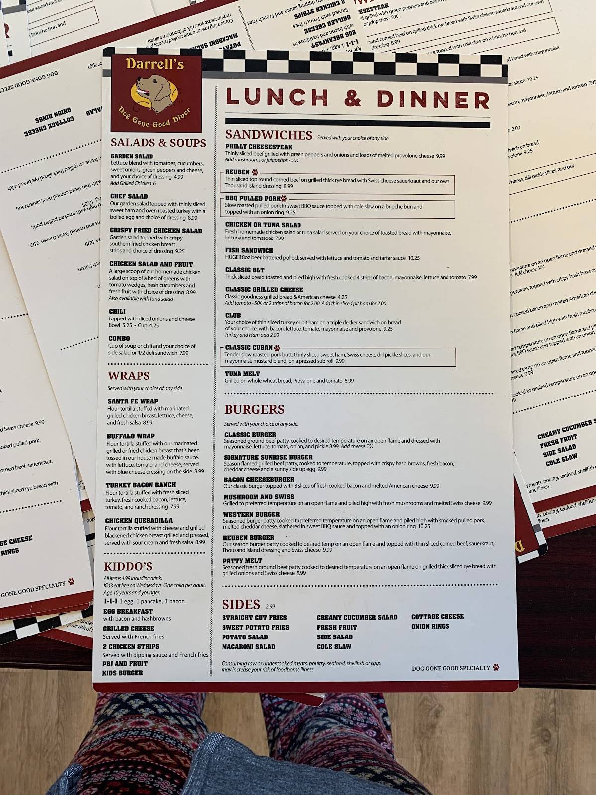 Menu at Darrell's Diner restaurant, The Villages, Burnsed Blvd #210