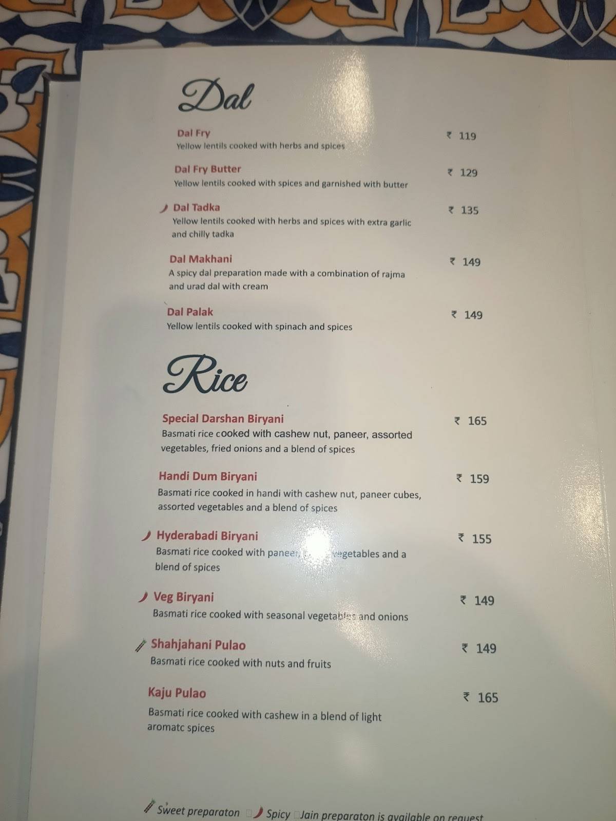 Menu at Darshan Restaurant and Banquet, Vadodara