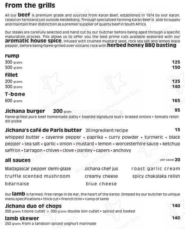 Menu at Elangeni Restaurant Durban, Durban, 63 Snell Parade