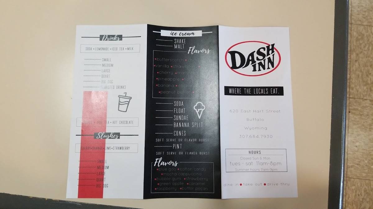 Menu at Dash Inn restaurant, Buffalo