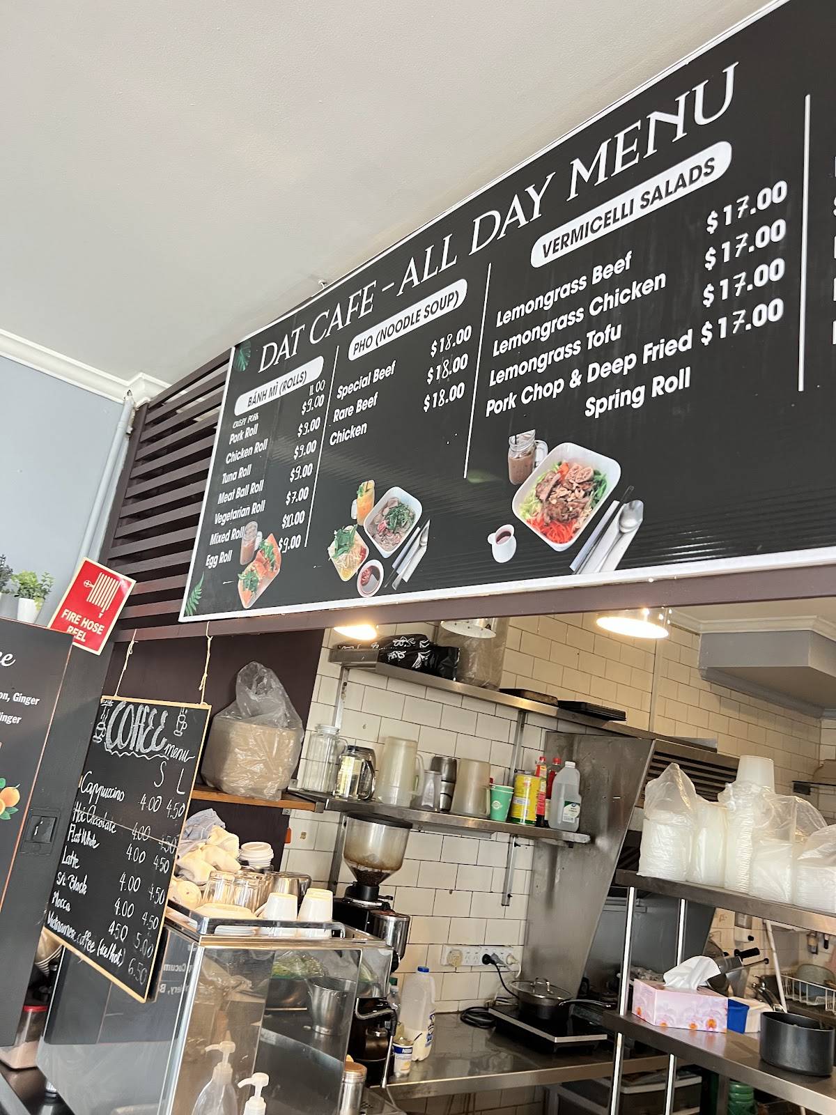 Menu at Dat Cafe, Waterloo