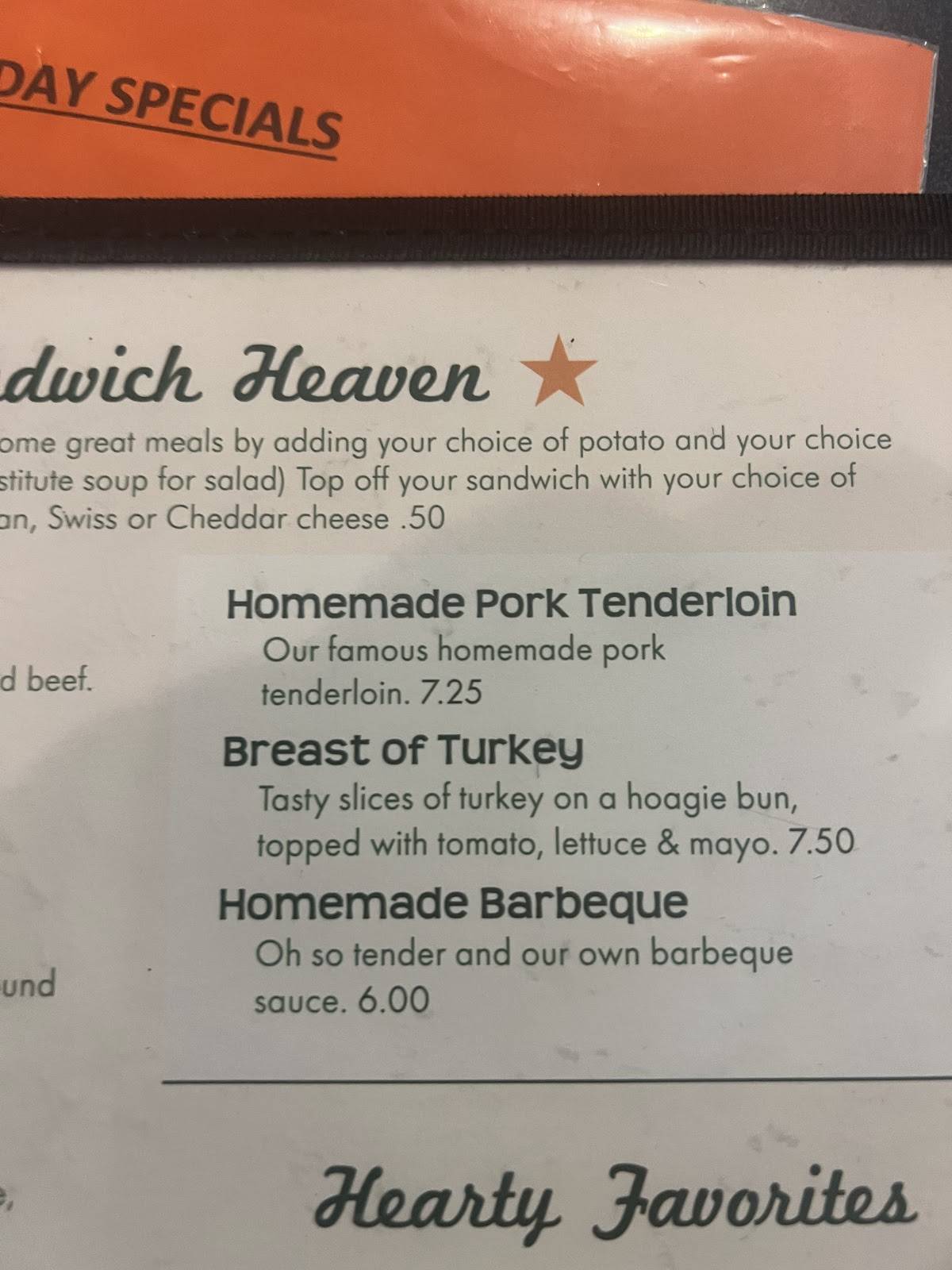 Menu at Harlan's Fine Foods restaurant, Davenport