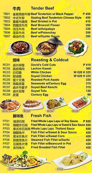 Menu at Davids Tea House - Classic (Vito Cruz) restaurant, Manila, Taft ...