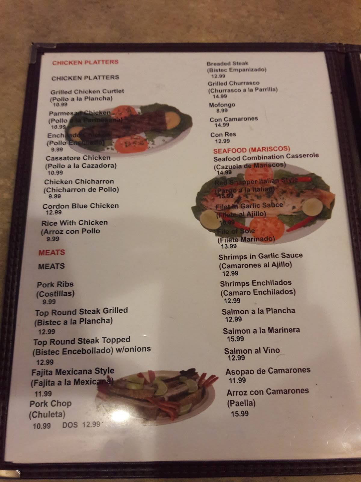 Menu at Pollo Tipico restaurant, Davie, FL-7