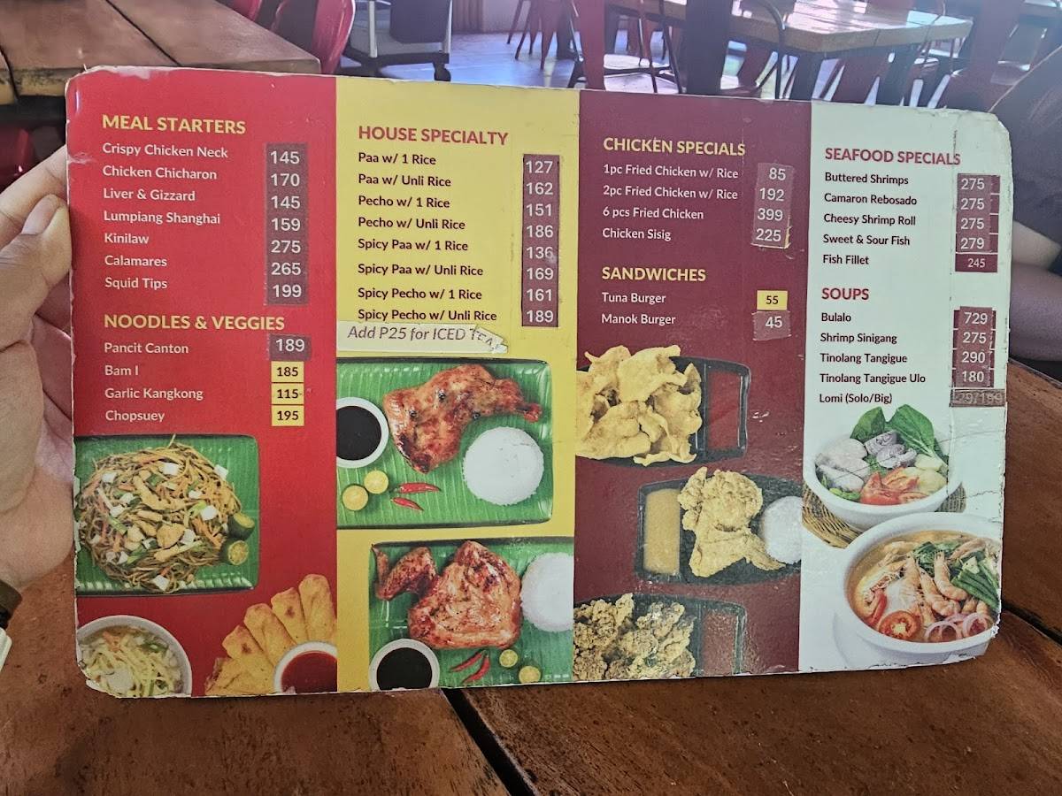 Menu at Dear Manok restaurant, Cagayan de Oro, #153 Corner