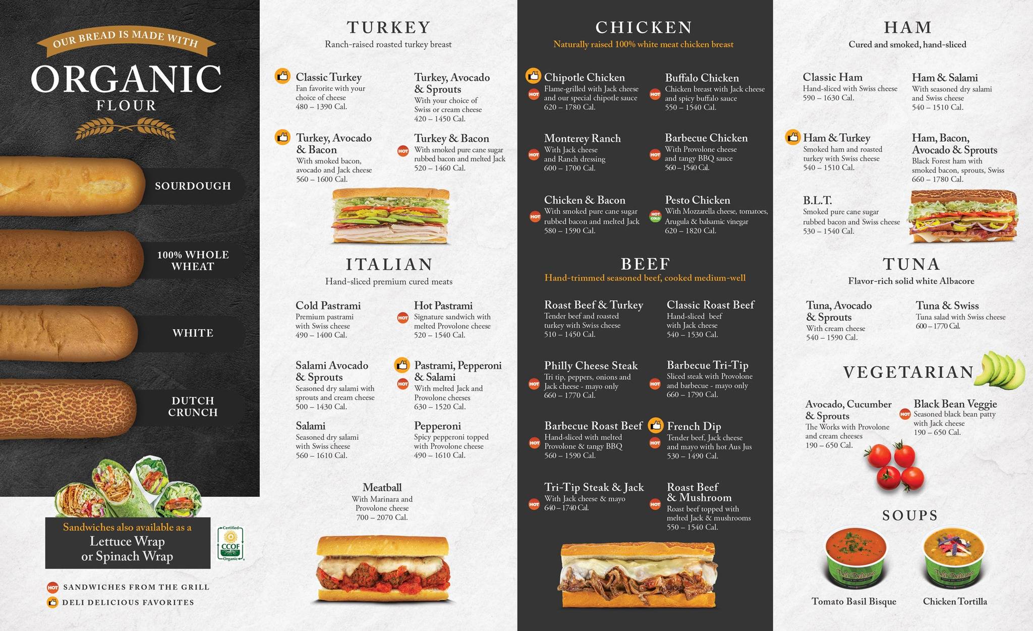 Deli delicious menu store