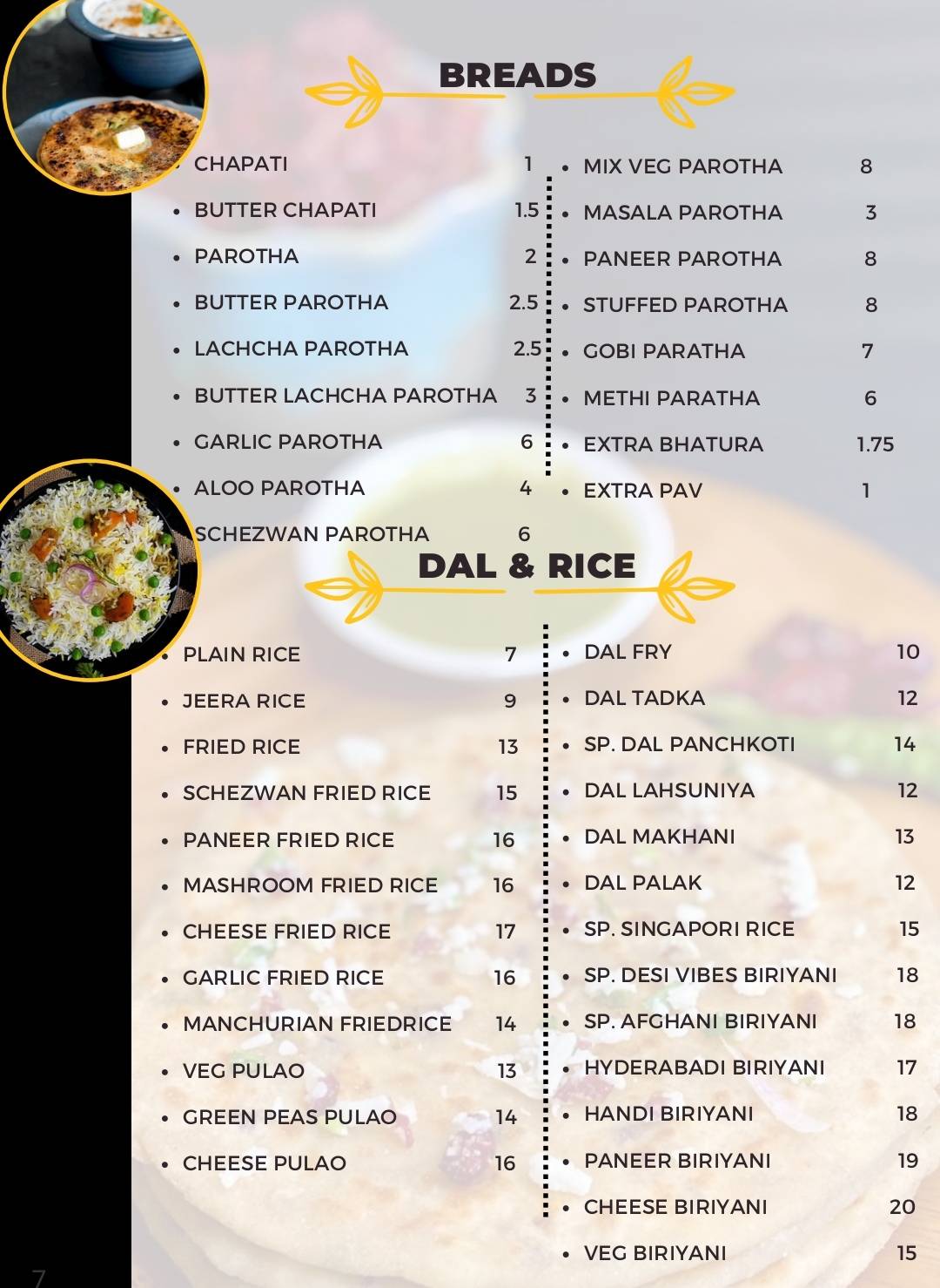 Menu at Desi Vibes Veg Restaurant - Indian Restaurant, UAE