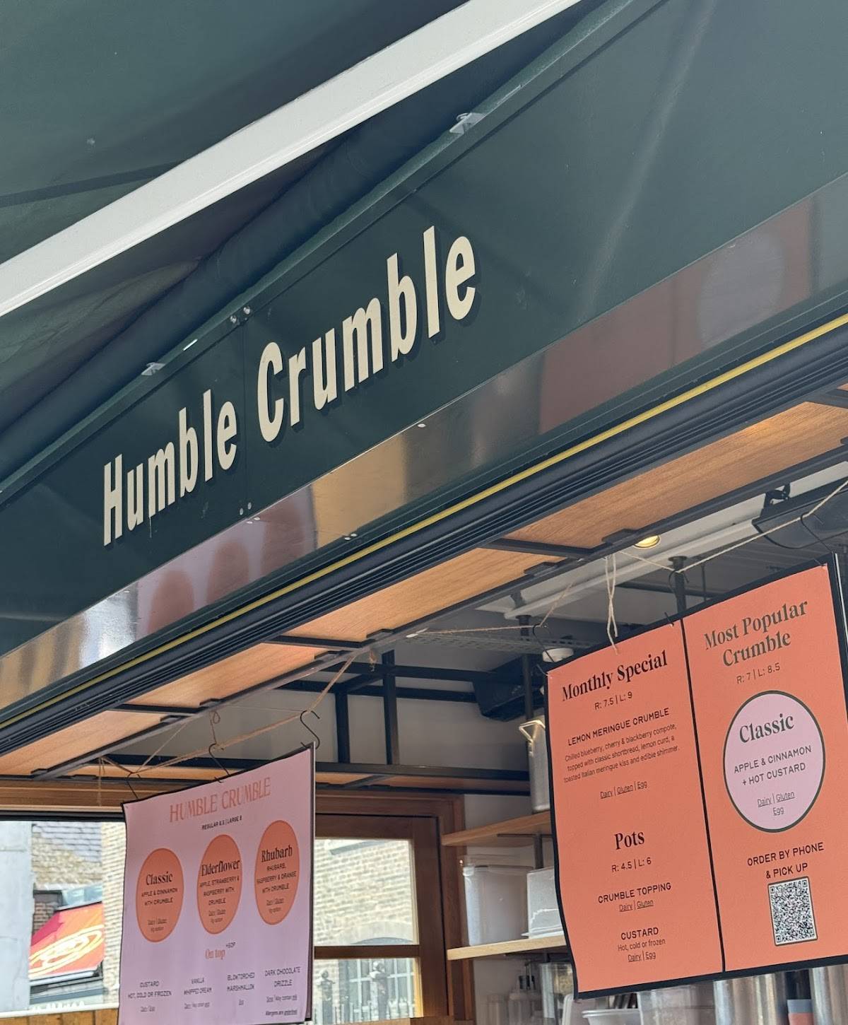 Menu at Humble Crumble Borough Market desserts, London