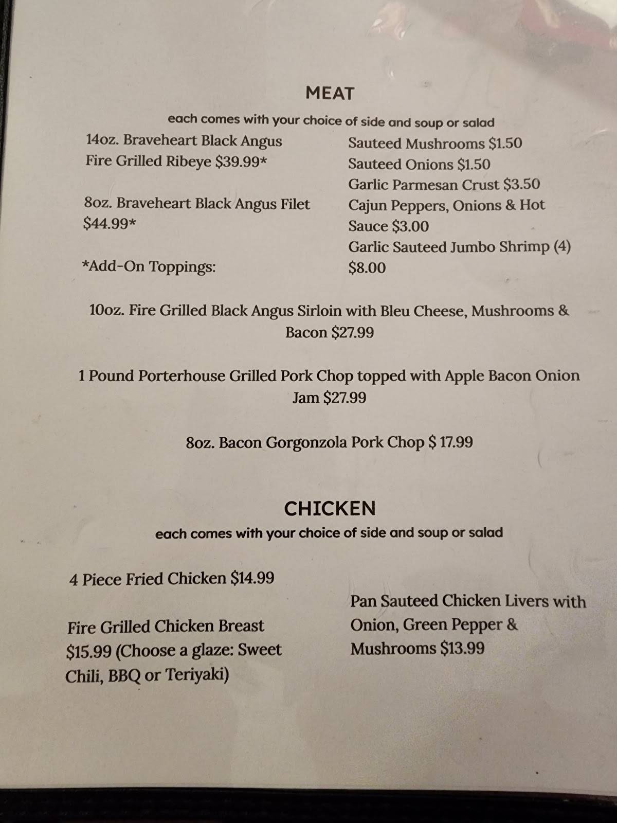 Menu at Longbranch Restaurant, L'Erable, N 1500 East Rd