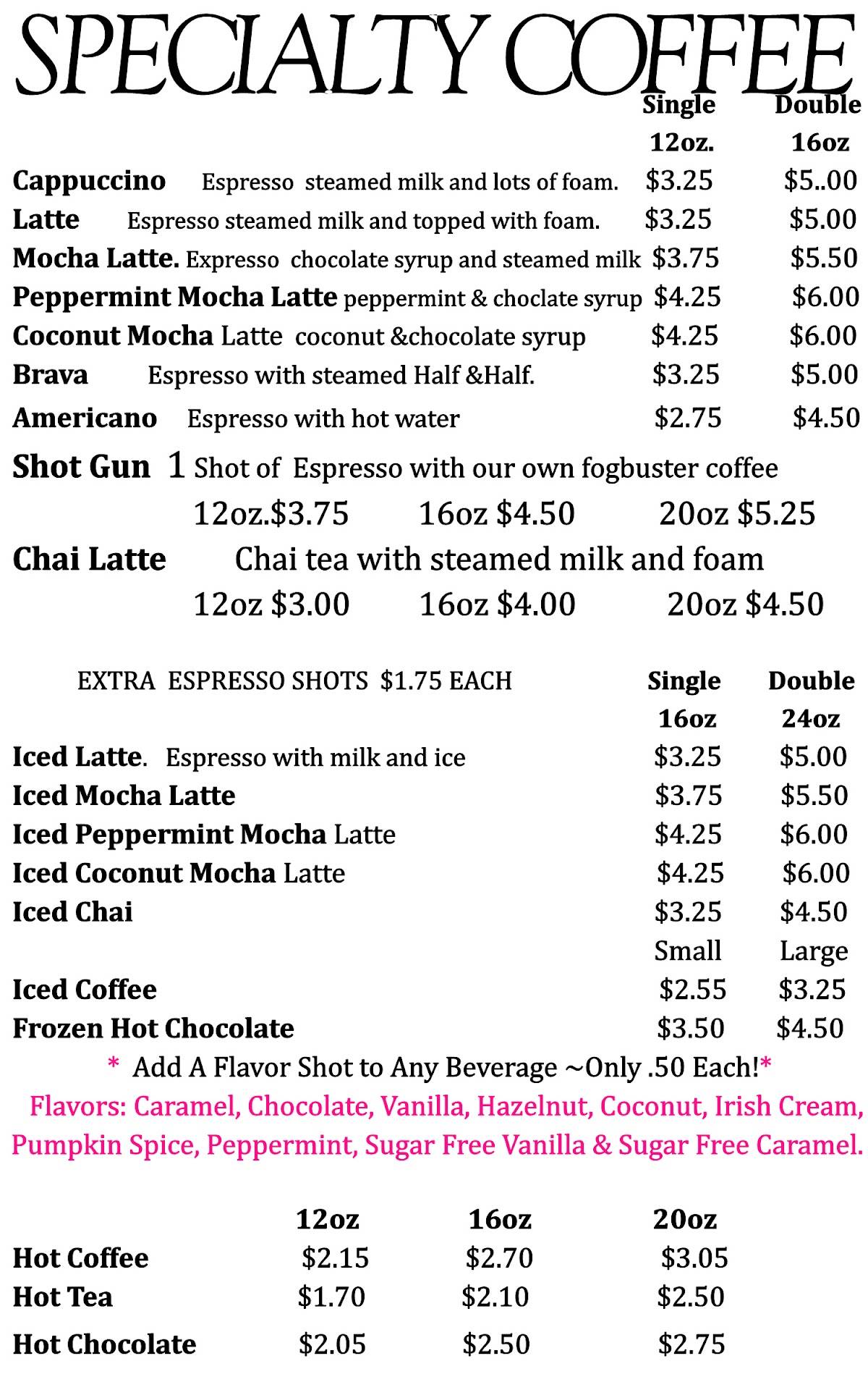 Menu at Sarah's Cheesecake & Cafe, Pittsfield, 180 Elm St G