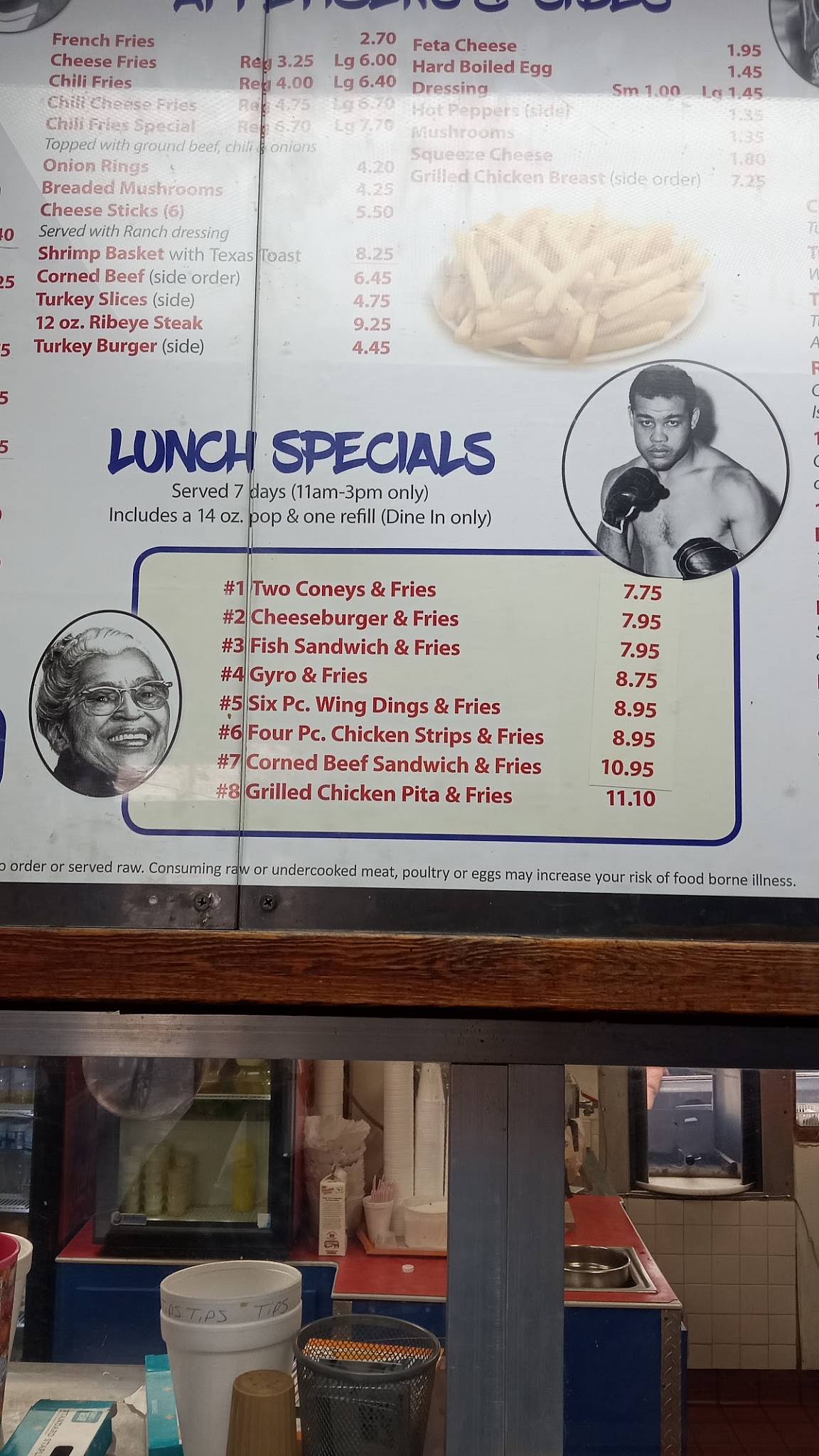Menu at Detroit City Coney Island restaurant, Detroit, Dexter Ave