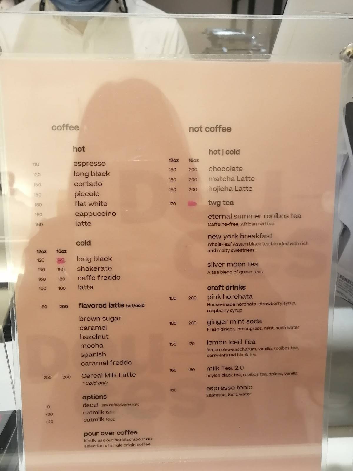 Menu at Deuces Coffee cafe, Makati