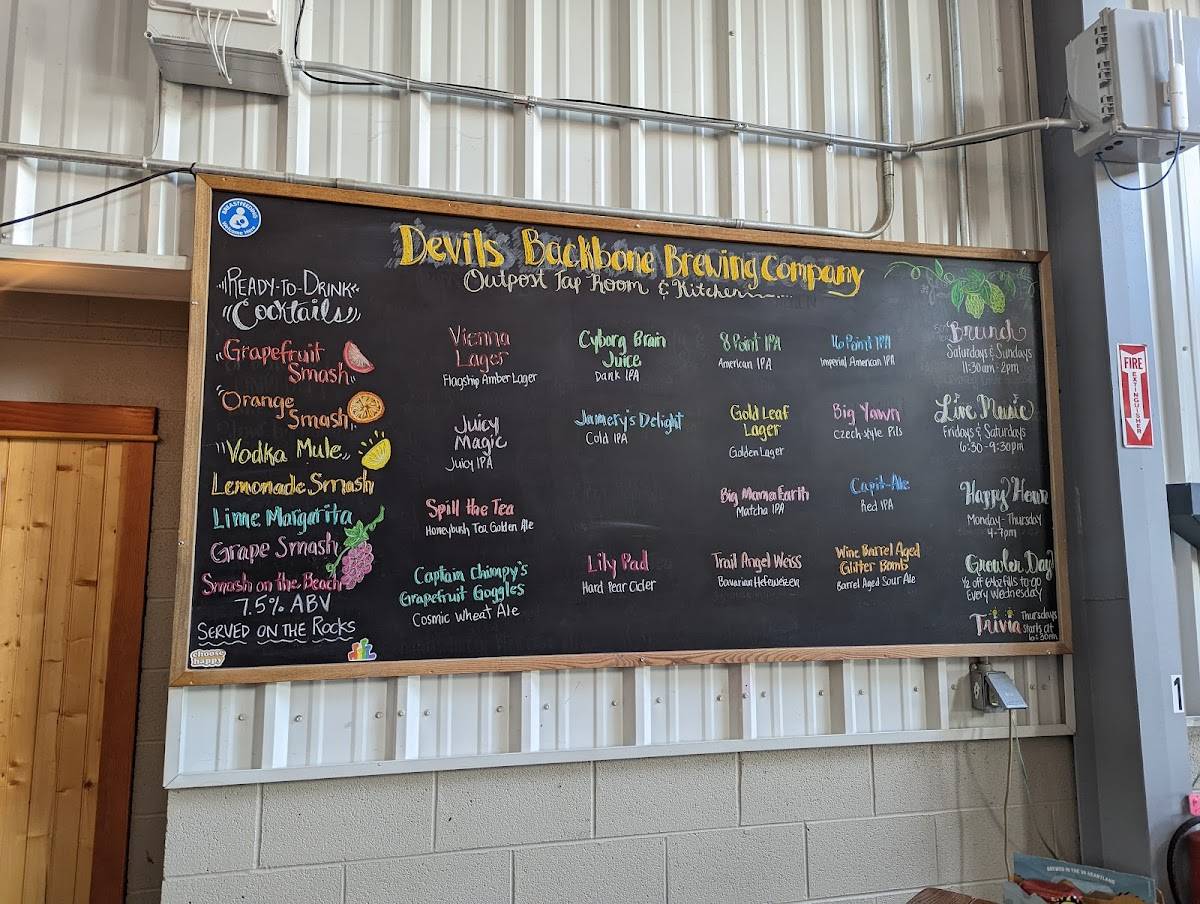 Menu at Devils Backbone Brewing Company - Outpost Tap Room & Kitchen ...