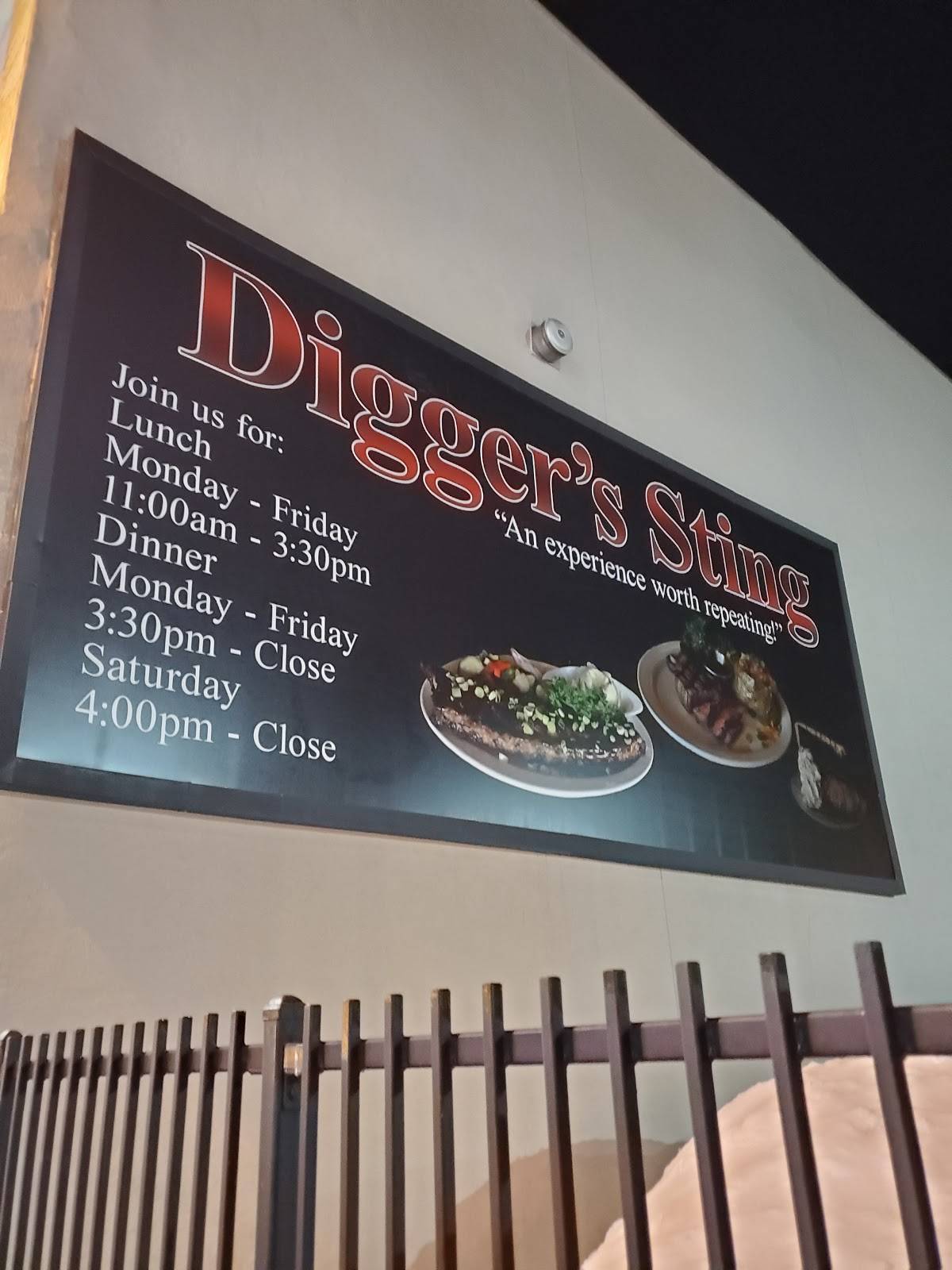 Menu at Digger's Sting Restaurant, La Crosse