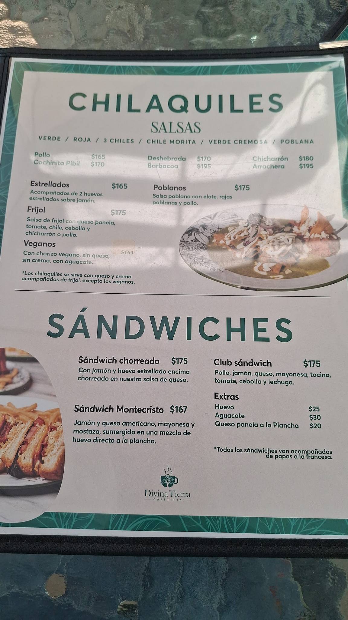 Carta de Divina Tierra Cafetería, Ciudad General Escobedo