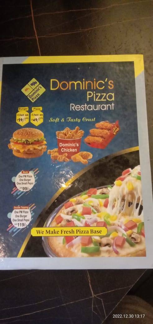 Menu at Dominic's Pizza- Restaurant/Best Restraunt/pizza restraunt in ...