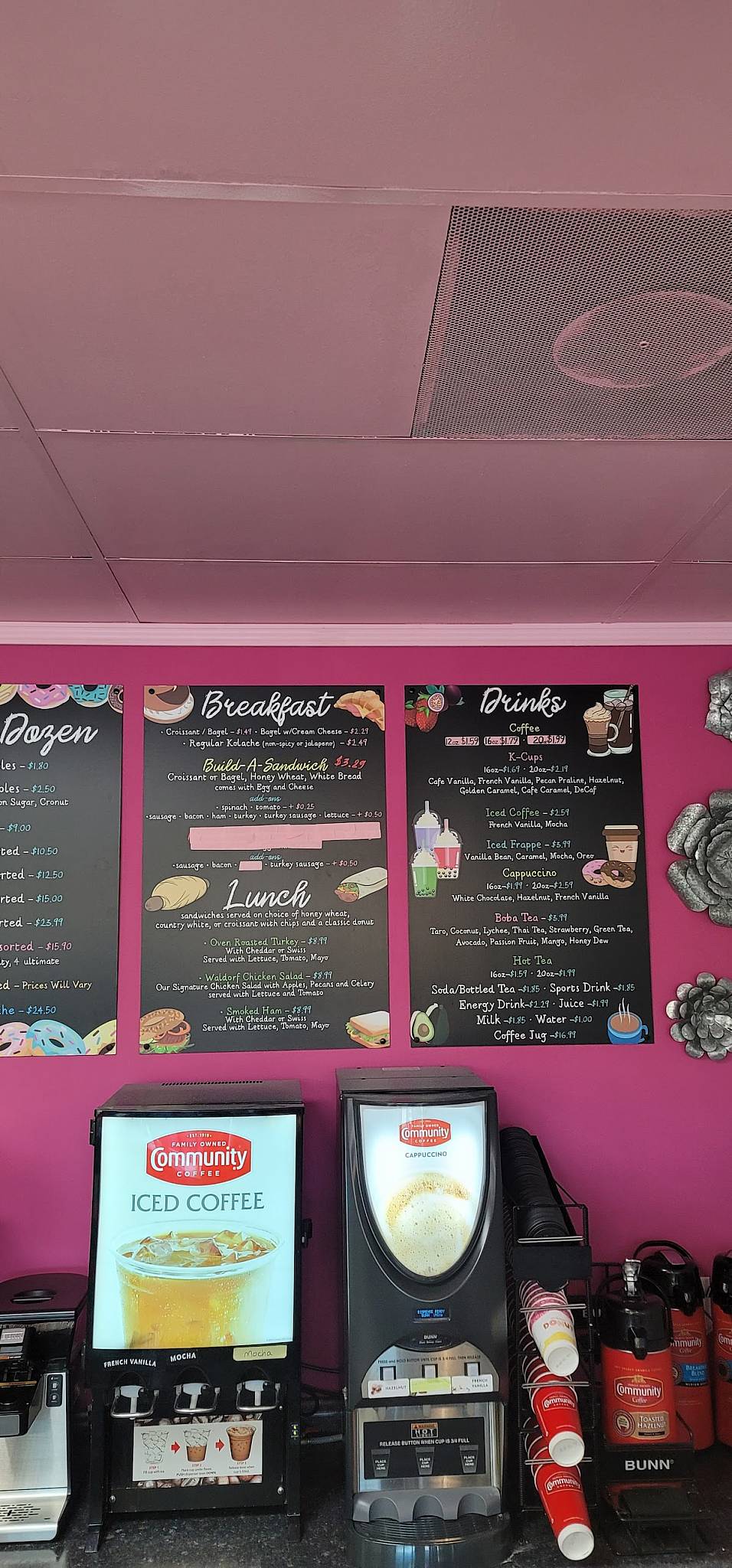 Menu at Donut Worry #2, Peachtree City