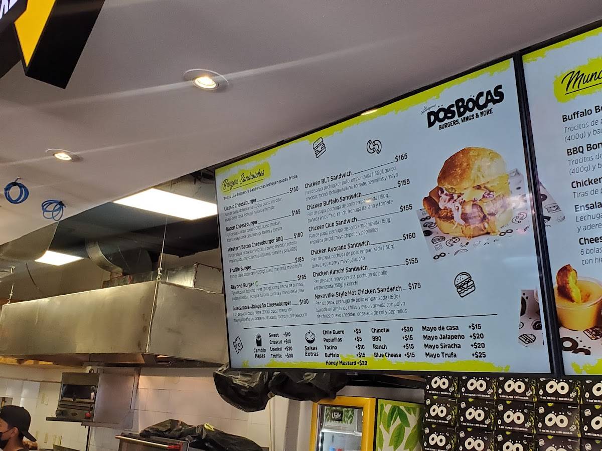 Menu at Dos Bocas Ampliación restaurant, Ciudad Madero