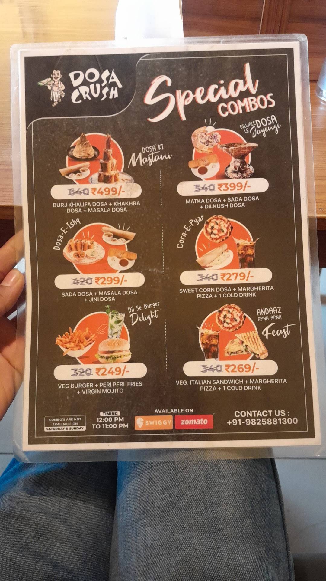 Menu at Dosa Crush Bhavnagar, Bhavnagar