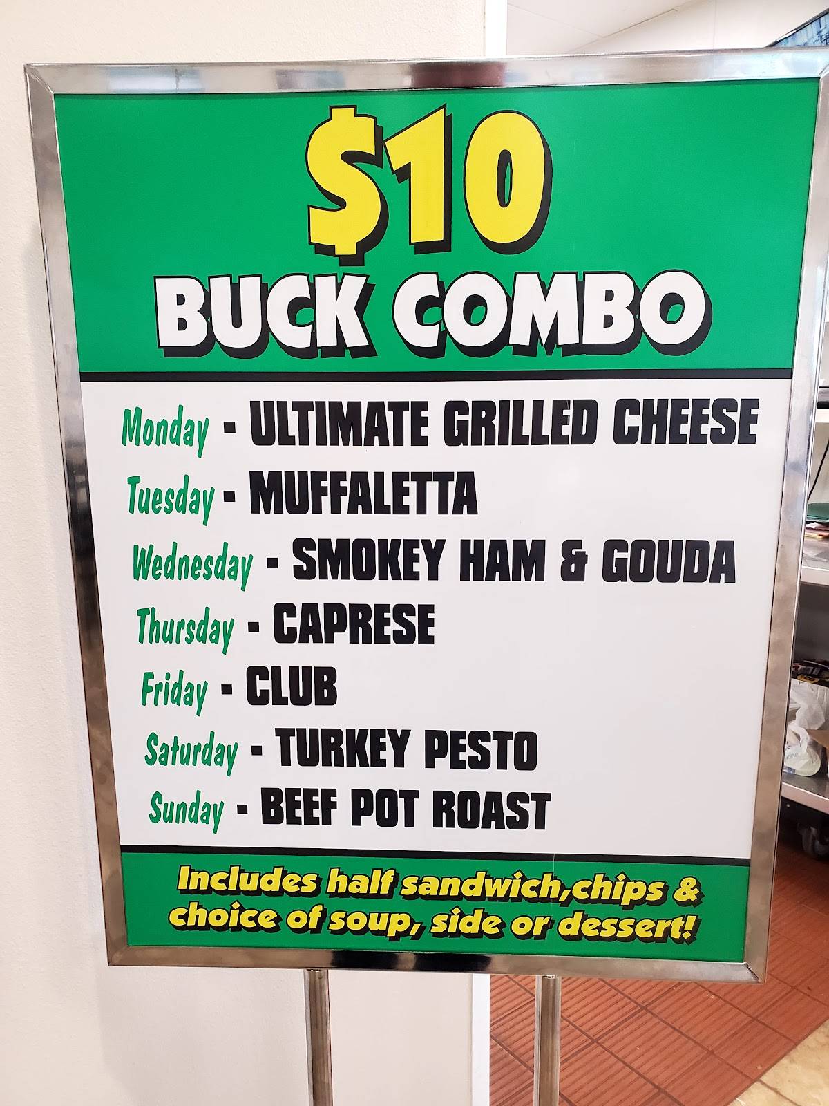 Menu at Double Nickel Deli restaurant, Camp Douglas