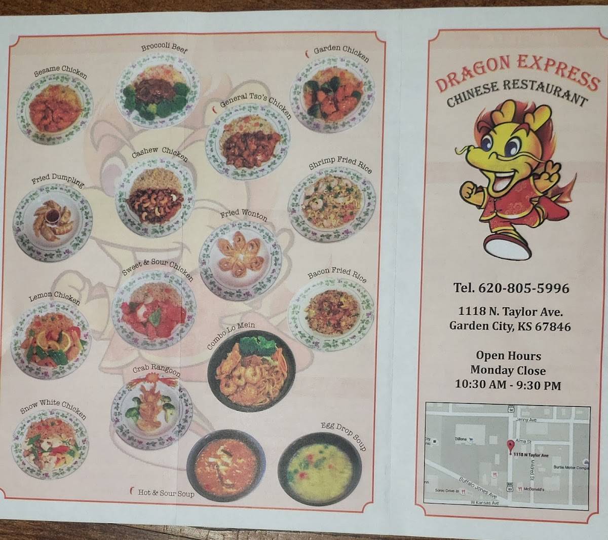 Menu at Dragon Express restaurant, Garden City, N Taylor Ave