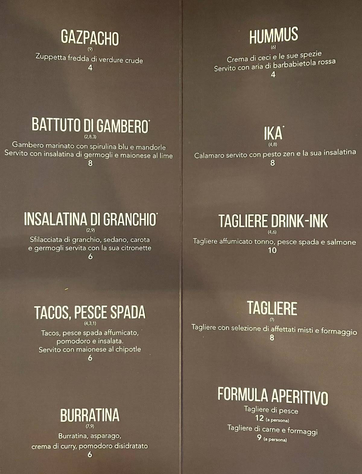 Menu da Drink-ink pub & bar, Roma