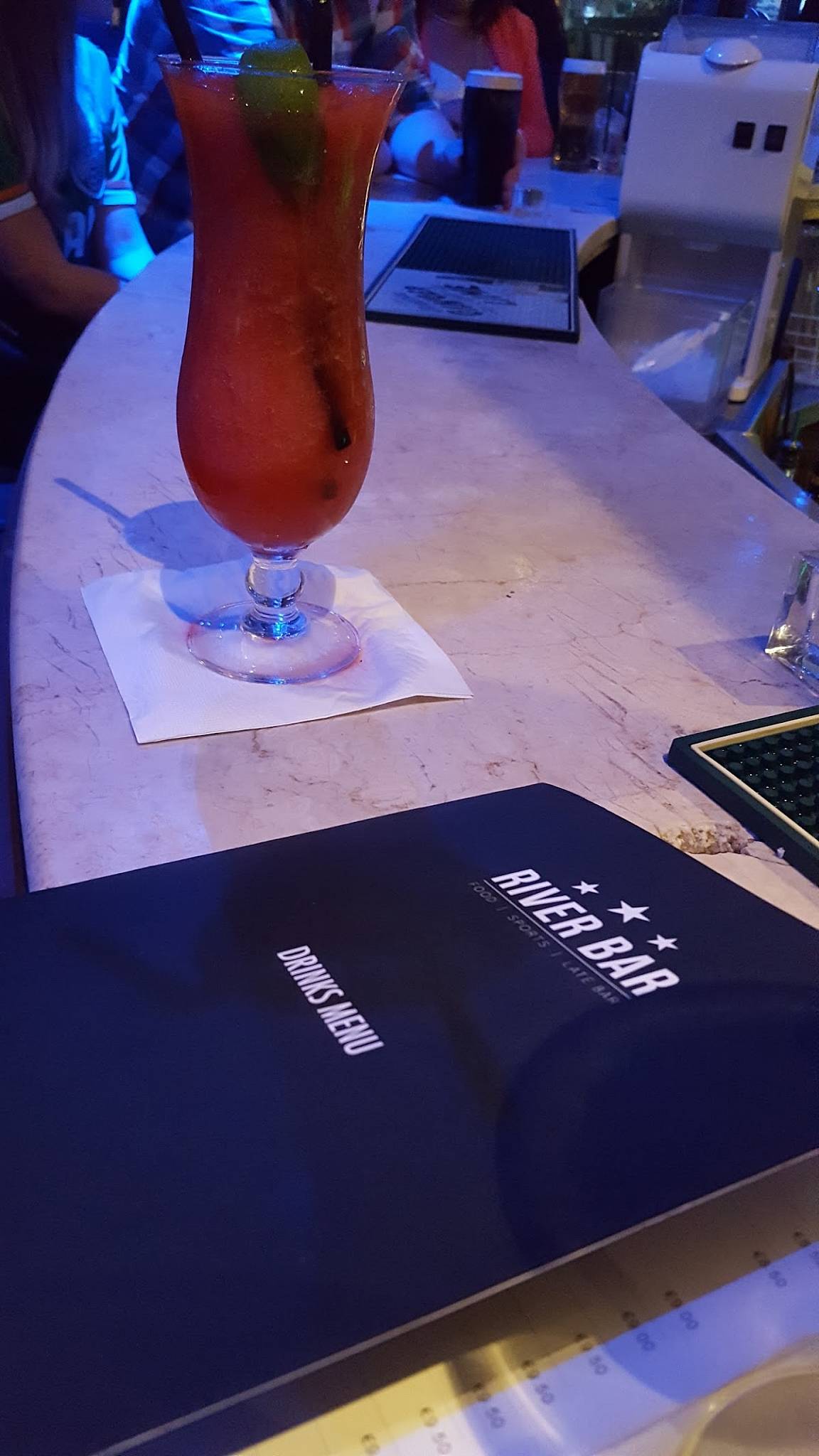 Menu at River Bar, Dublin