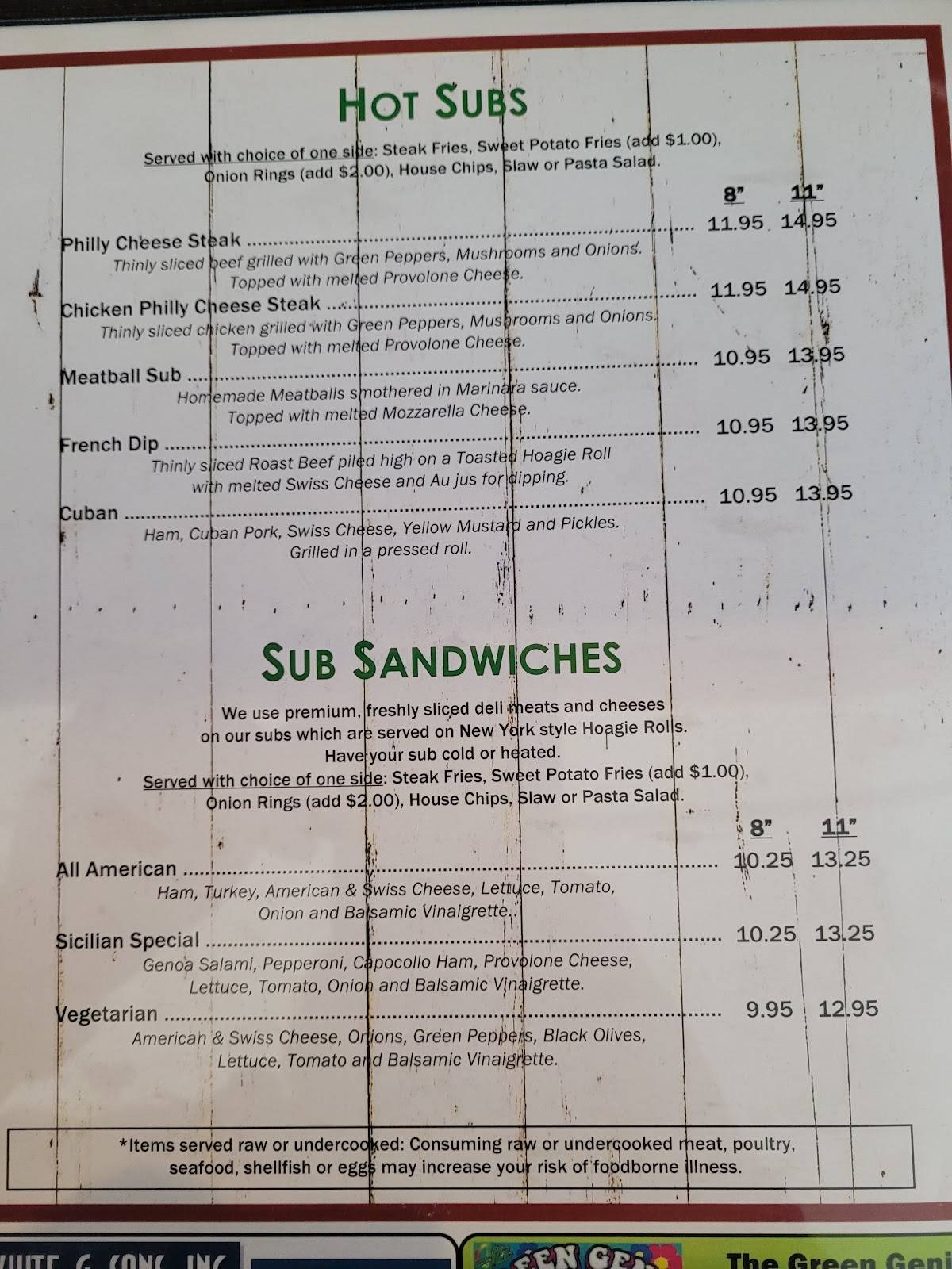 Menu at Duffer's Bar & Grill, Shallotte