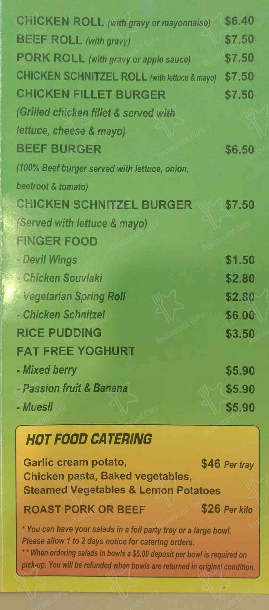 Menu at Dural Chicken & Salad fast food, Dural