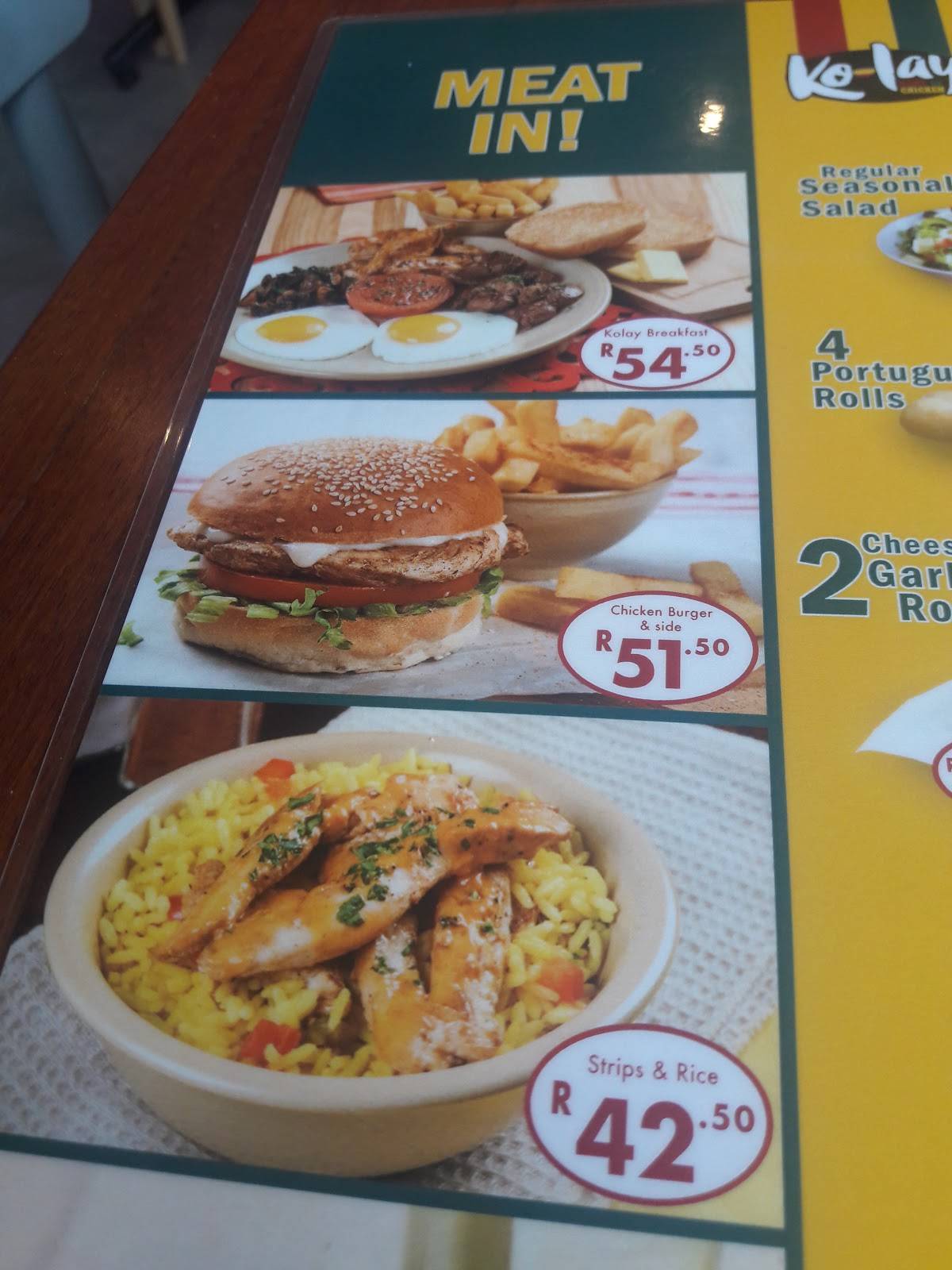 Menu at Kolay Home of Chicken restaurant, Durban North