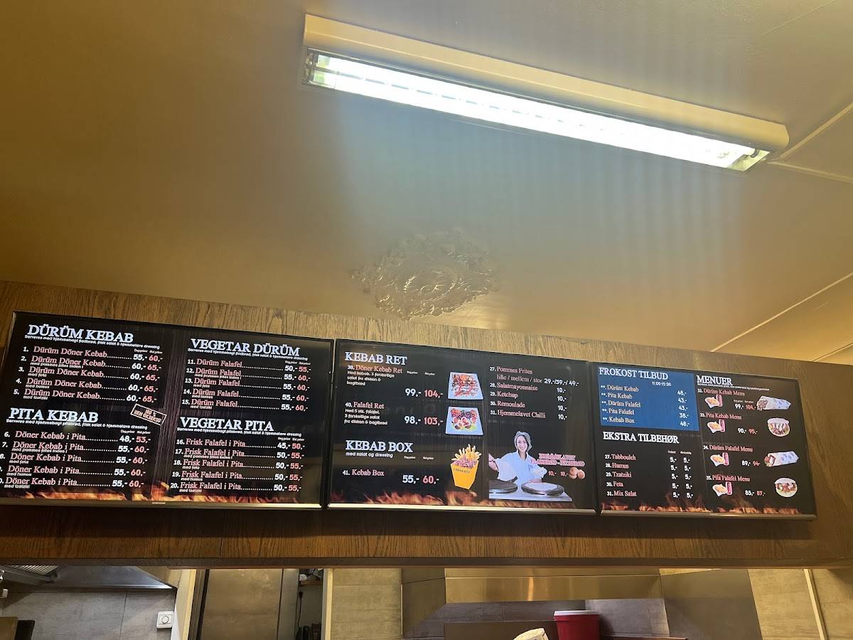 Menu at Durum Bar Nørreport Döner Kebab, Copenhagen, Nørregade 53