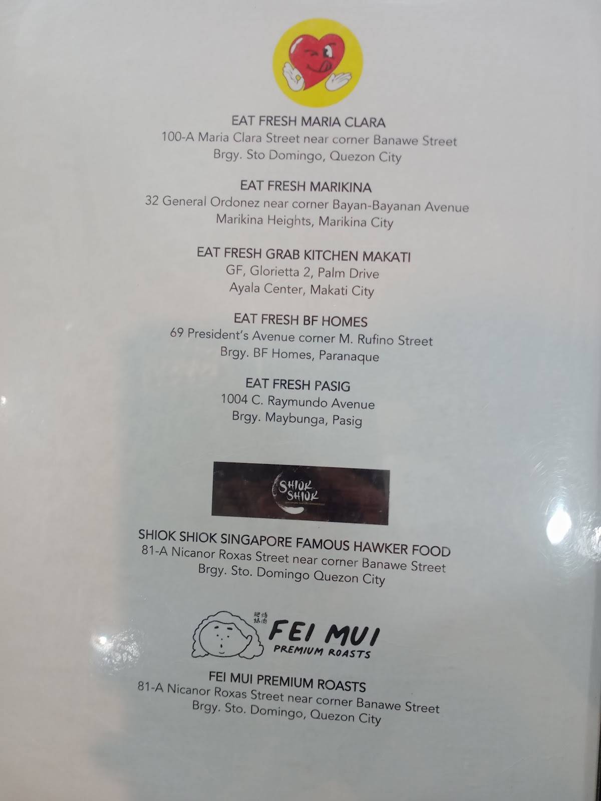 Menu at Eat Fresh Pasig - C. Raymundo restaurant, Pasig