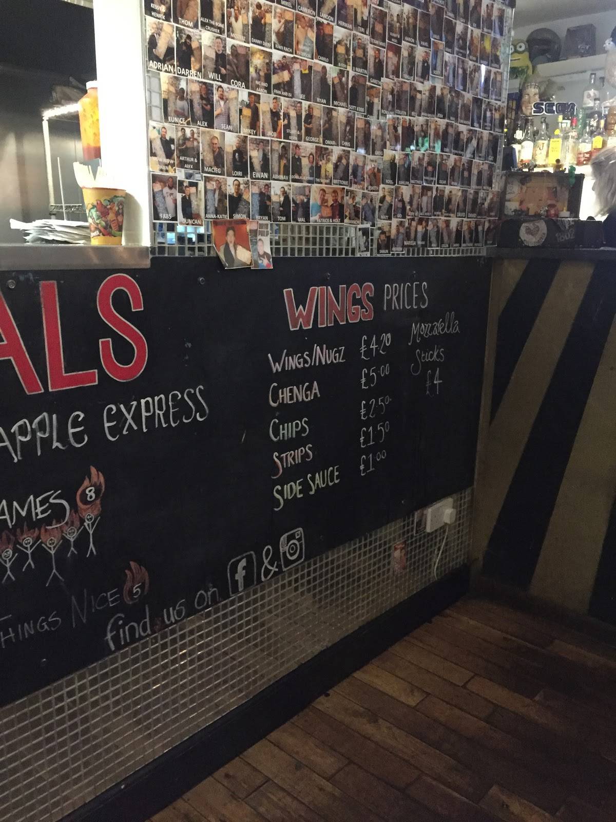 Menu at Wings restaurant, Edinburgh, 5 - 7 Old Fishmarket Cl