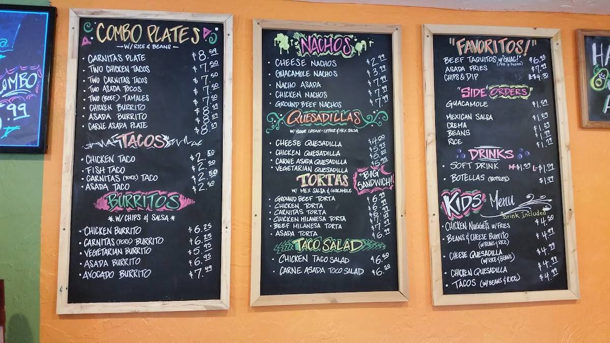 Menu at El Avocado restaurant, Ozark, 502 N 3rd St