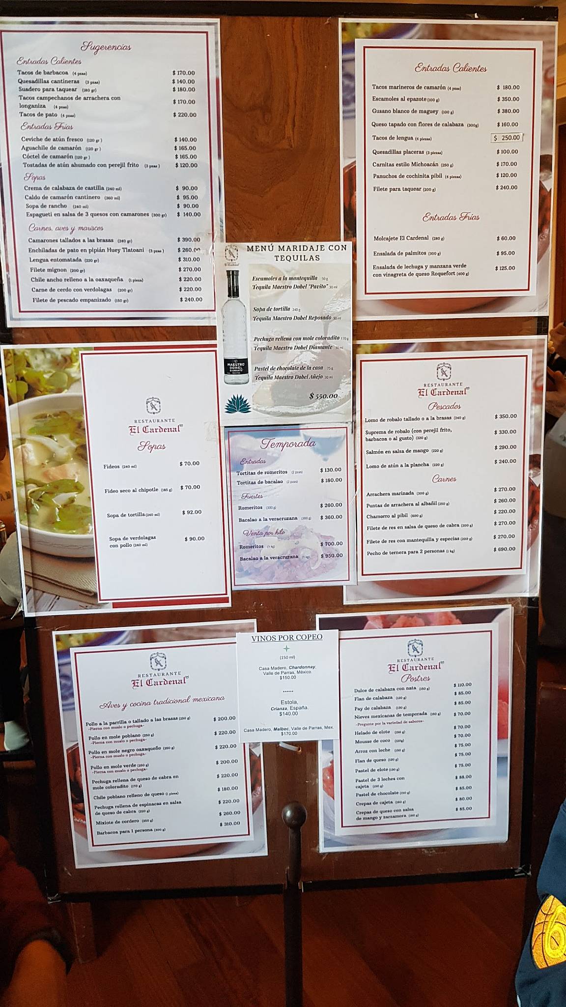 Carta de Restaurante El Cardenal, Ciudad de México, Palma #23 Centro ...