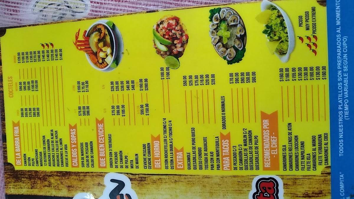Carta del restaurante El Compita, Gómez Palacio, Blvd. José Rebollo ...