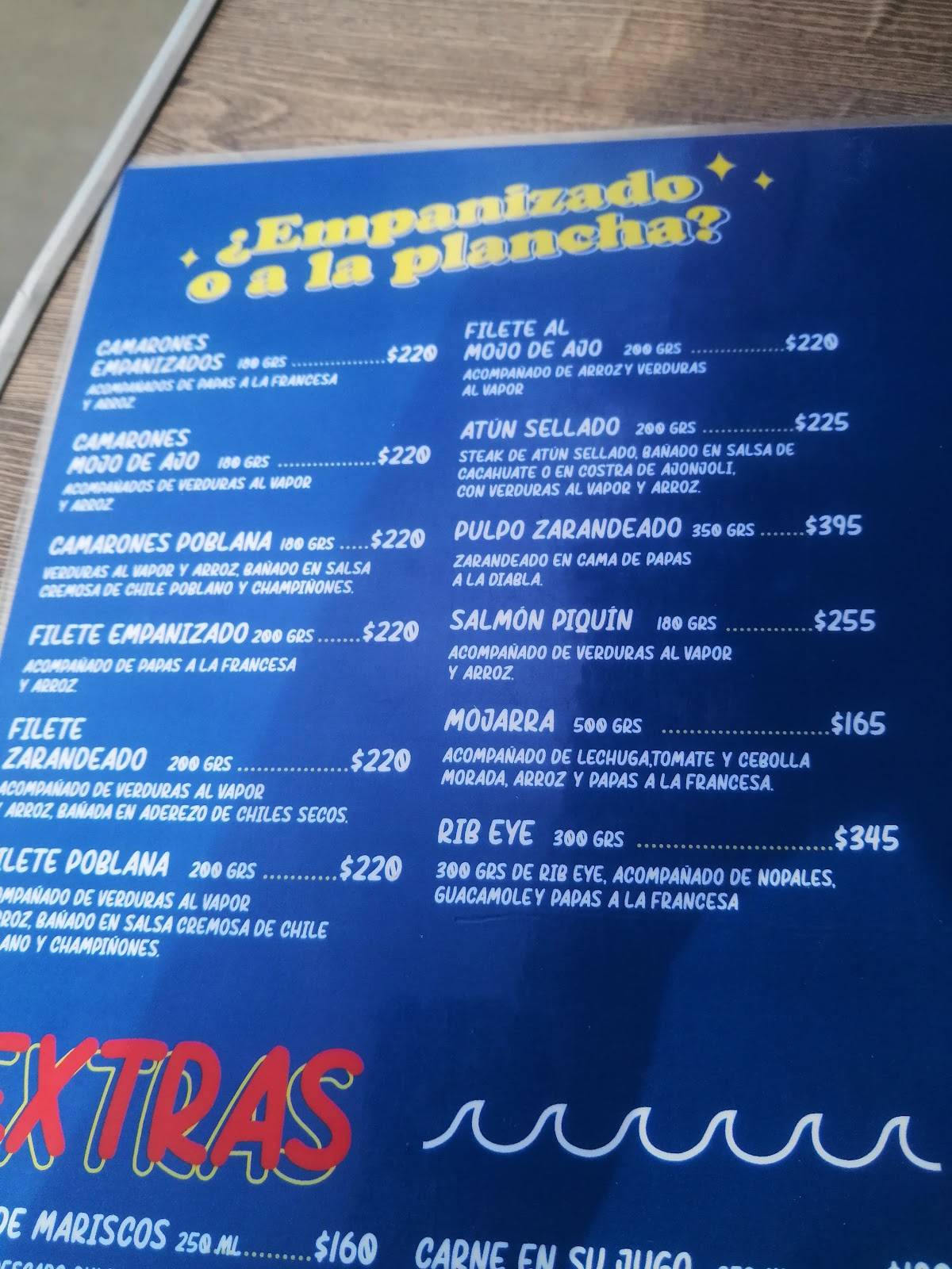 Carta del restaurante El Muñeco Plaza Real, Monterrey