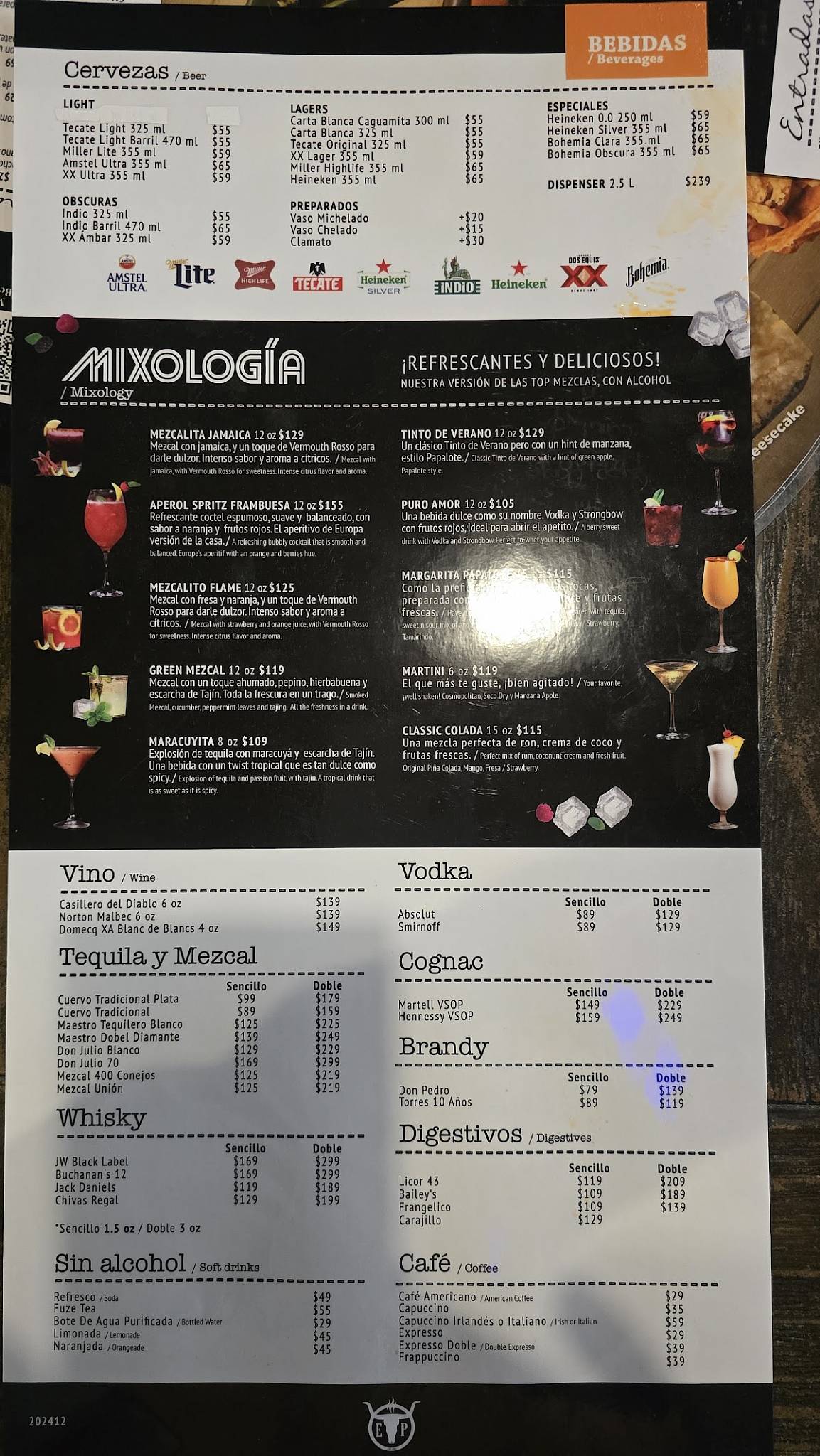 Carta del restaurante El Papalote Taco & Grill Aeropuerto Del Norte ...