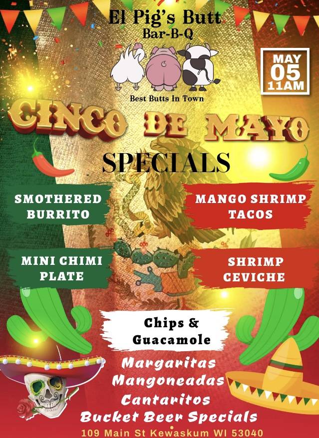 Menu at El Pig’s Butt Bar-B-Q, Kewaskum