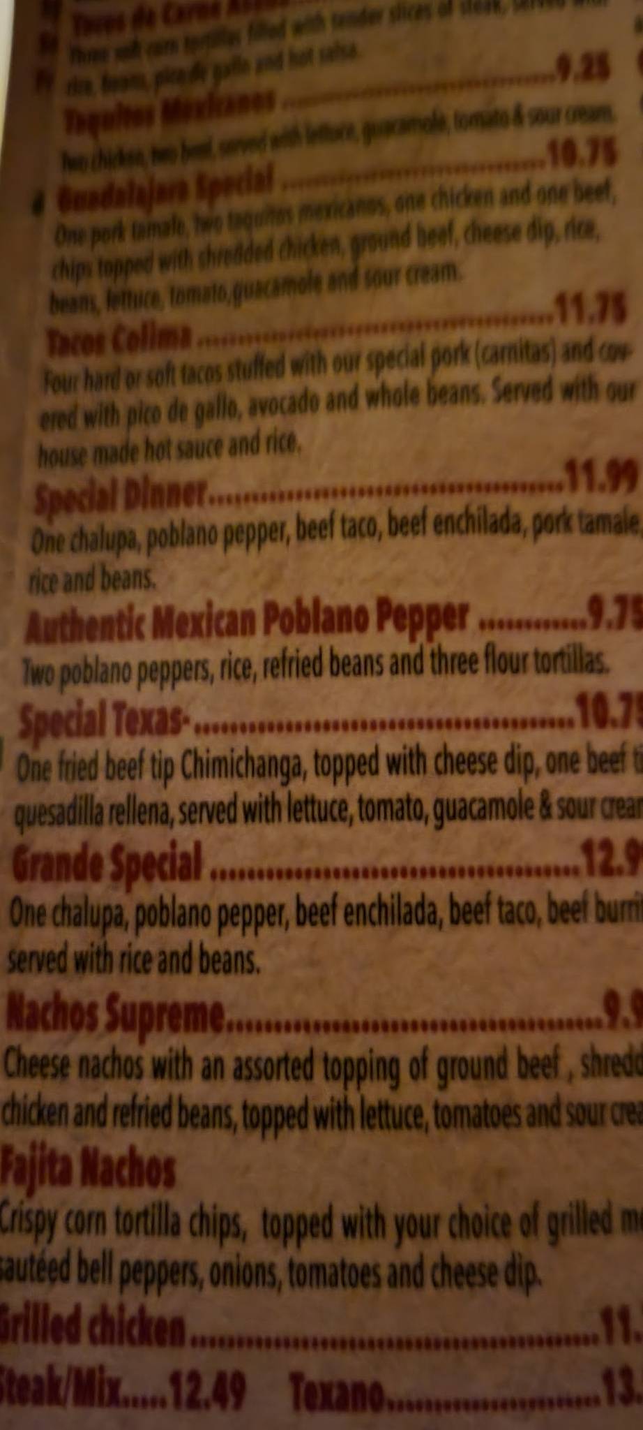 Menu at El Rincon Mexican Restaurant, North Canton, 720 S Main St