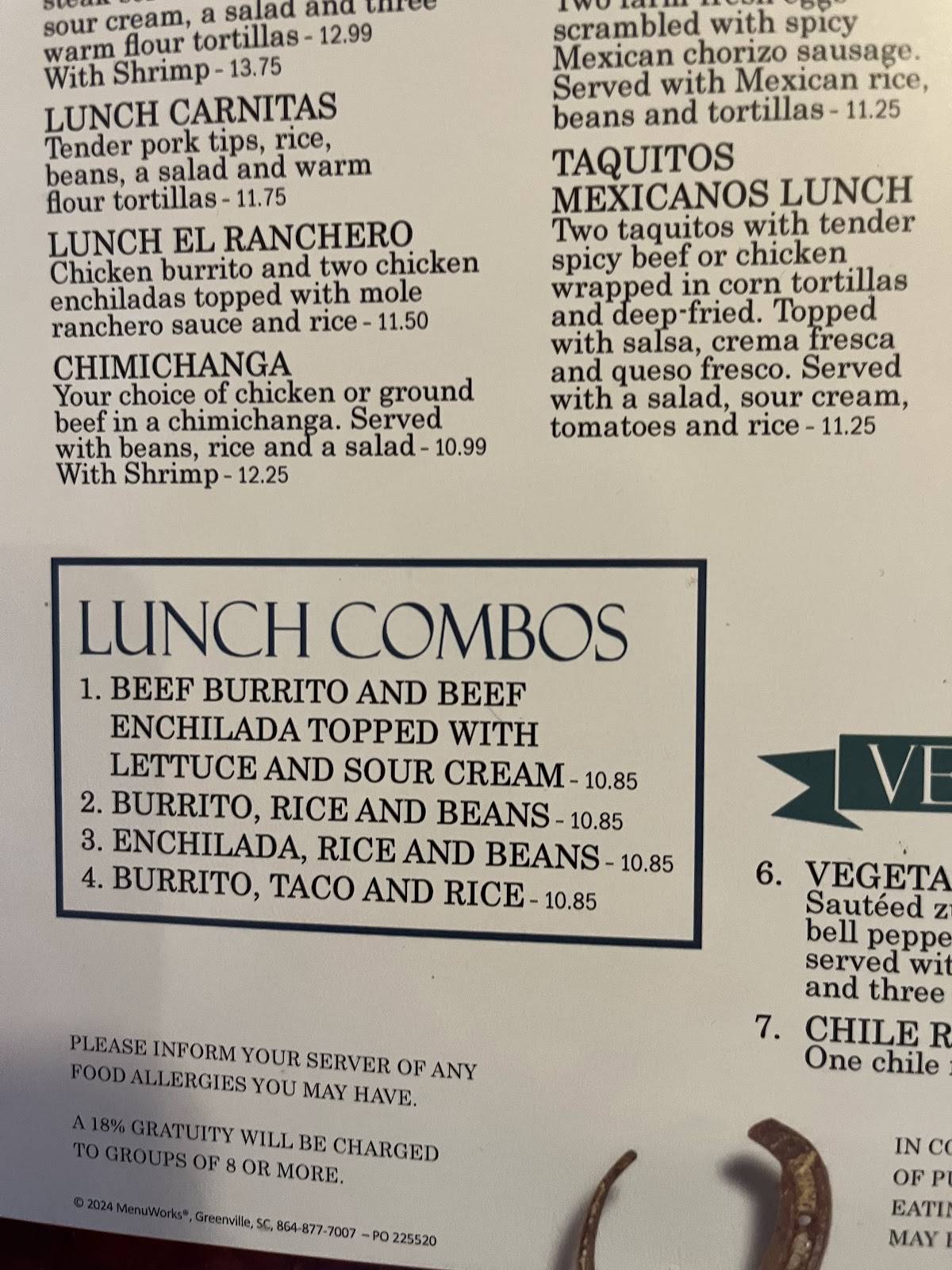 Menu at El Rodeo Brunswick restaurant, Brunswick