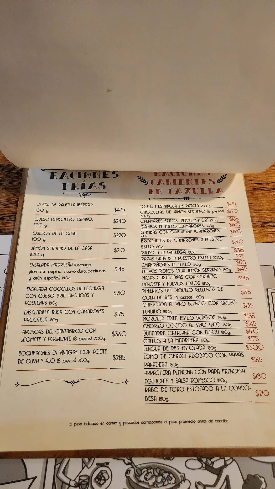 Carta del pub y bar El Tapeo, Ciudad López Mateos, Oslo 6