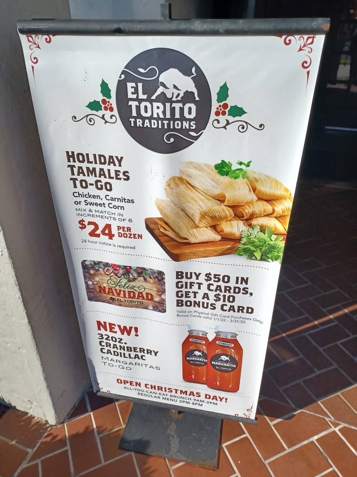Menu at El Torito pub & bar, Milpitas