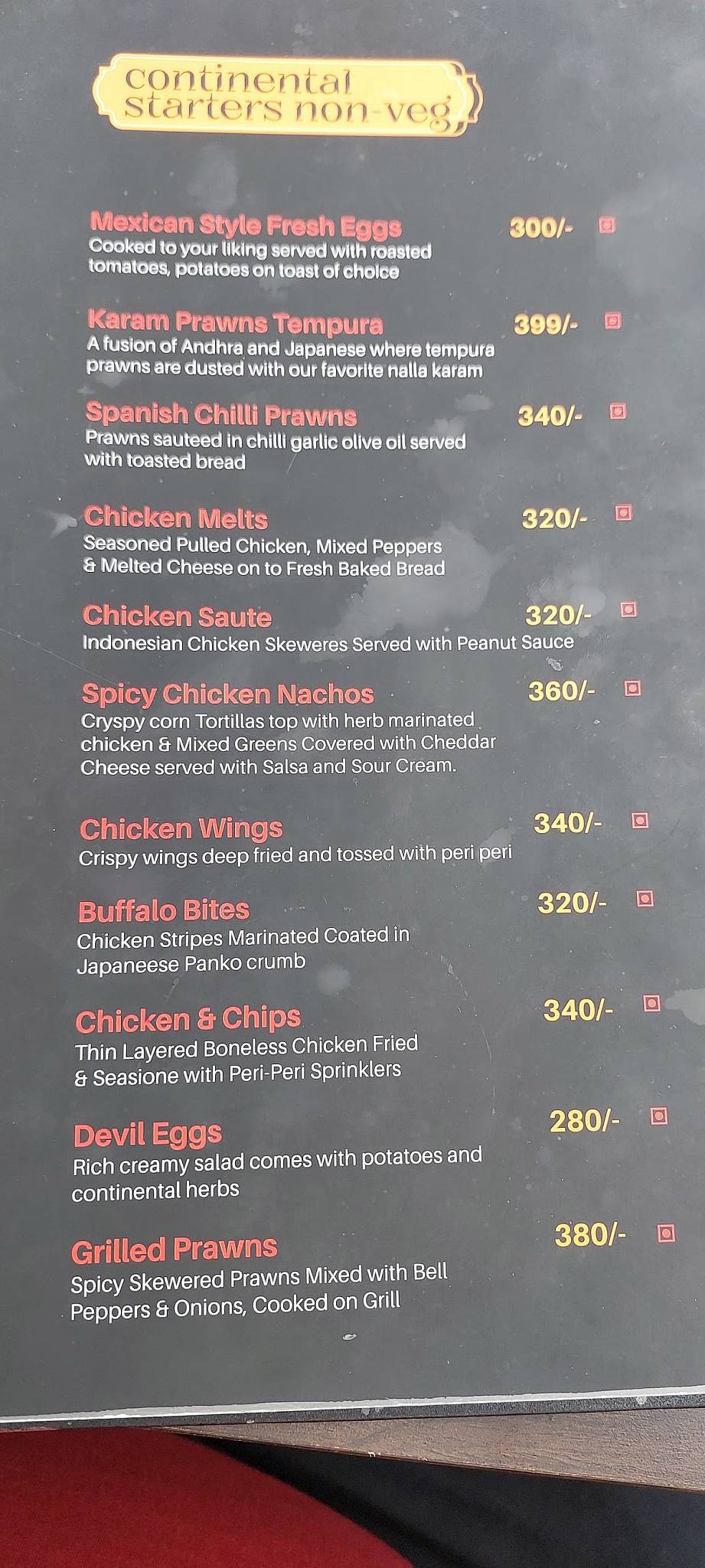 Menu at Element E7 Resto Bar, Hyderabad, KPHB