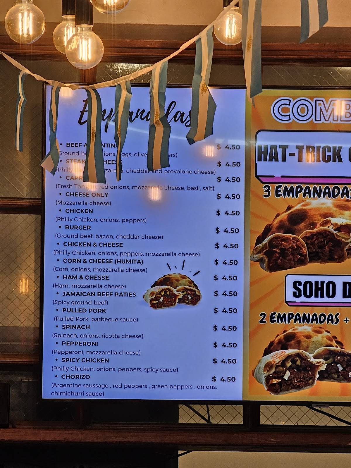 Menu at Bien Argentino restaurant, New York City