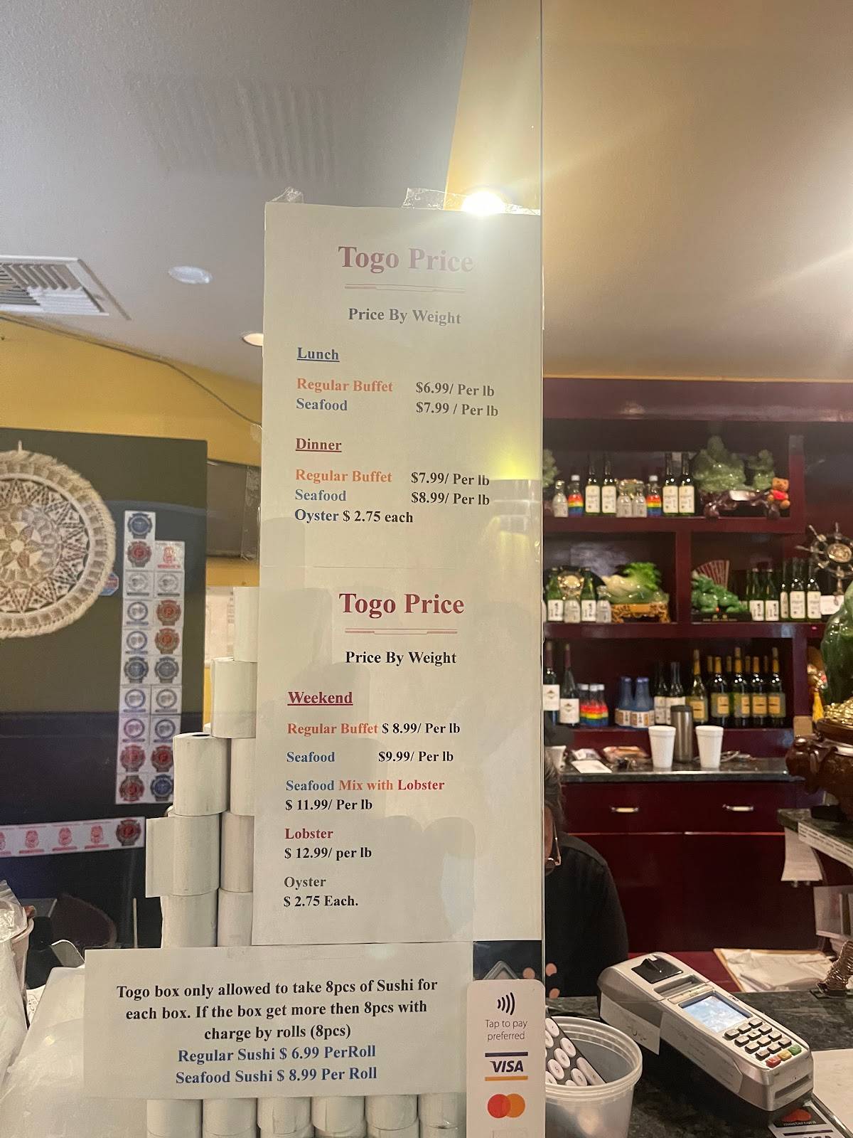 Menu at Emperor Buffet restaurant, Rancho Mirage