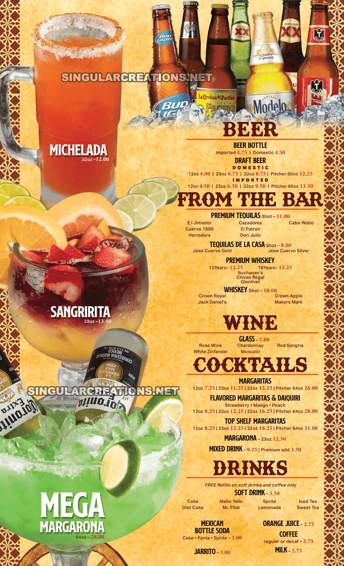 Menu at Entre Amigos Restaurant, Freeland, 139 Washington Street