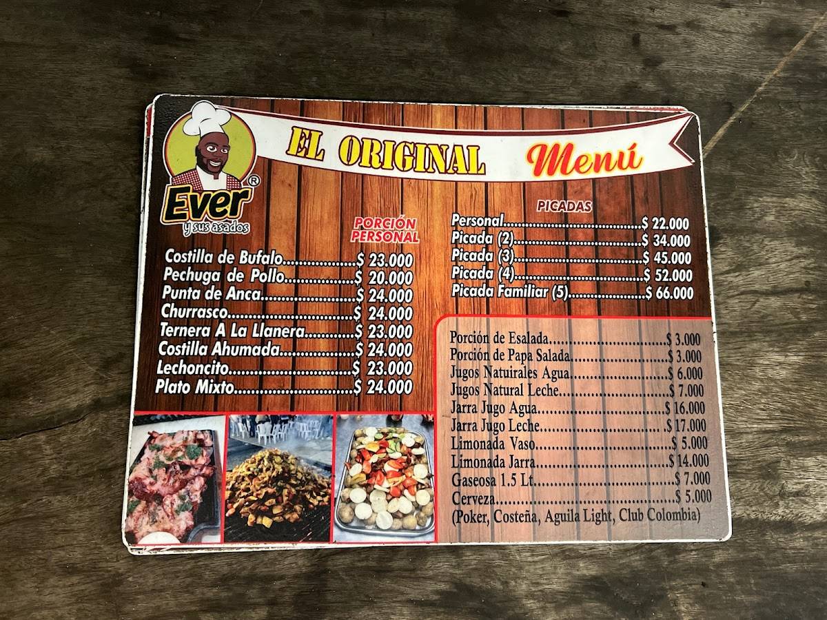 Menu at Ever y sus Asados restaurant, Cali, Cl. 14 #38A-03