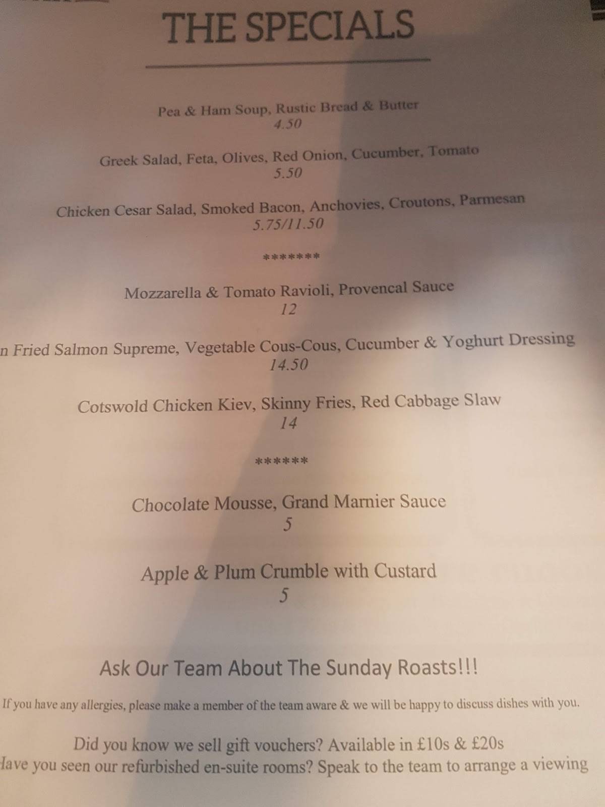 Menu at The Royal Oak pub & bar, Evesham